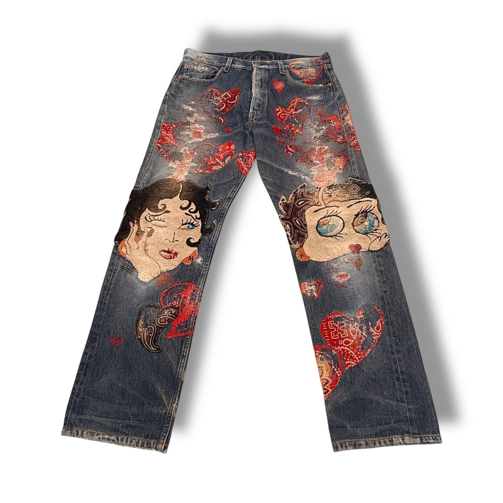 Proleta Re Art x Mannahatta Meme Glitch Toon Distressed Denim Jeans “J ...
